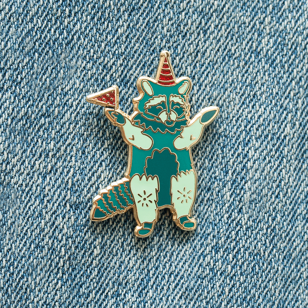 Party Raccoon Enamel Pin – Malz Palz
